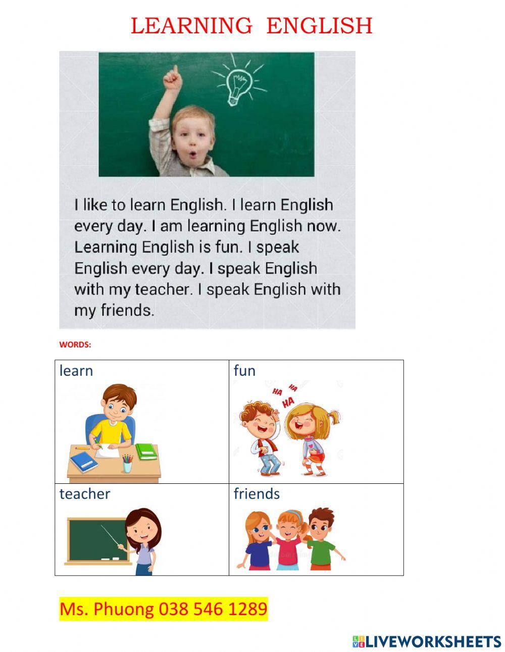 Learning English | Live Worksheets