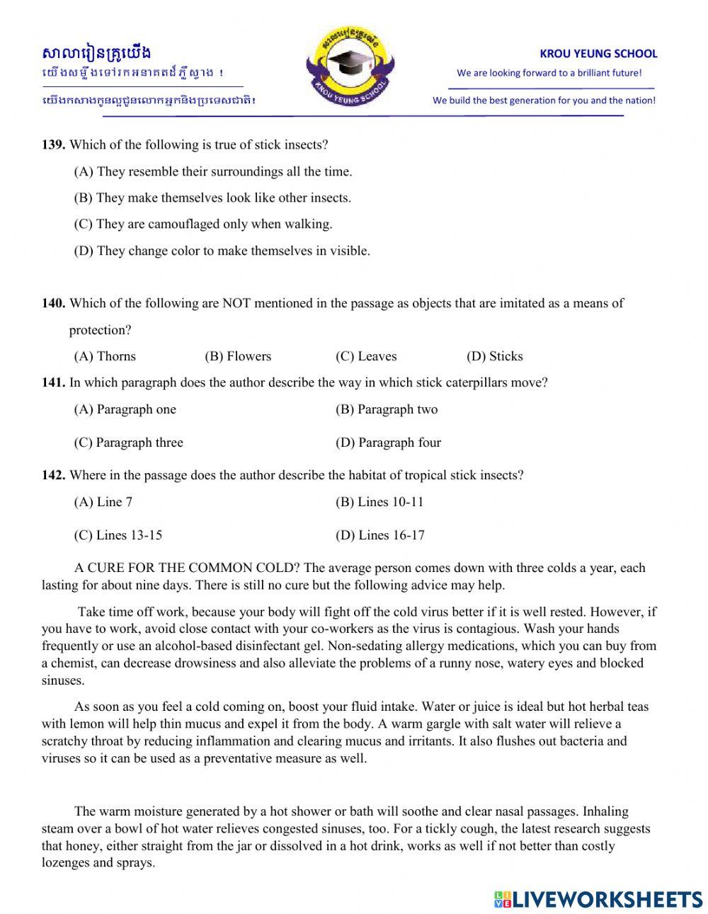 Teacher English Proficiency Test 7069834 | Nakrusanny