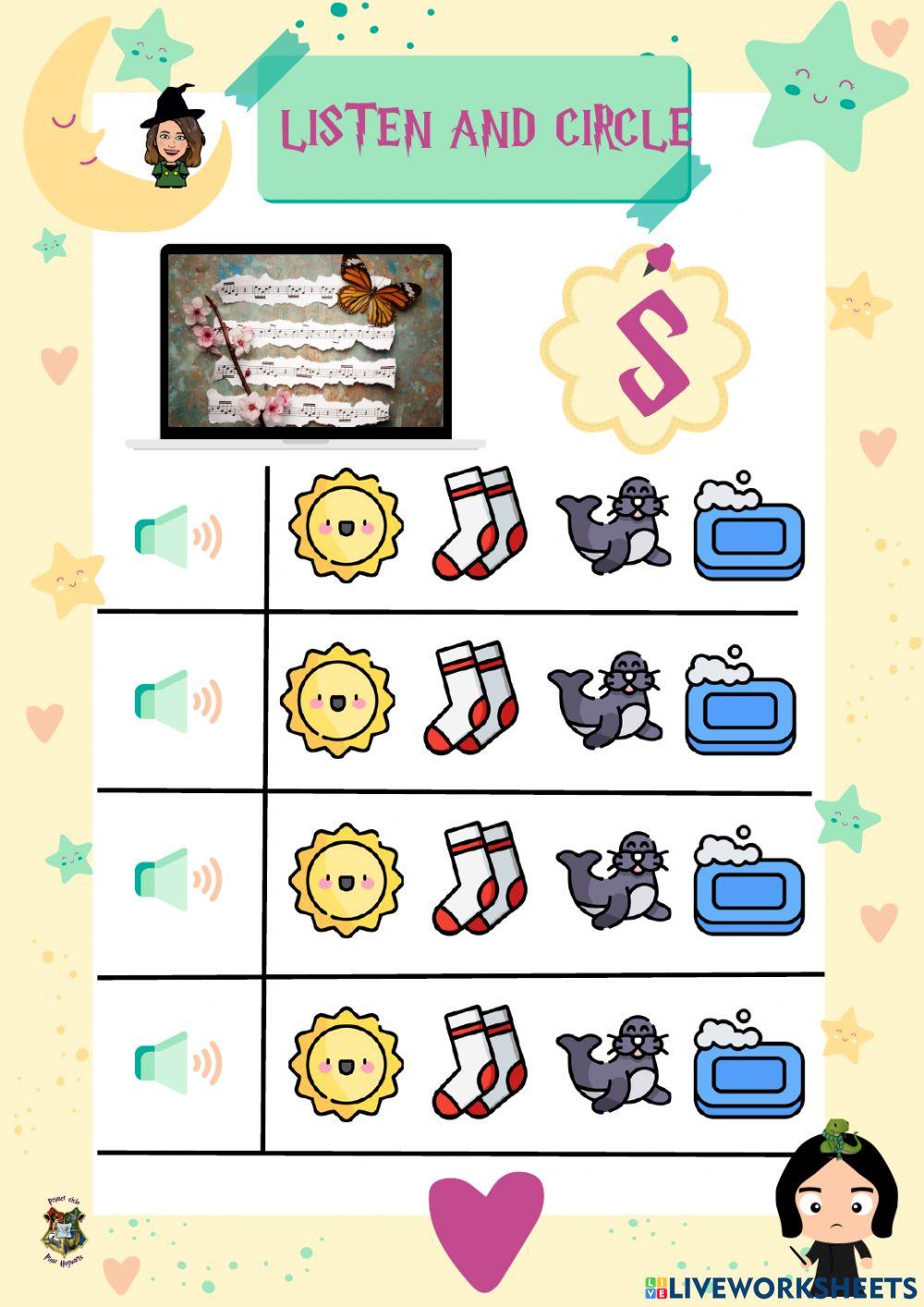 Jolly phonics, S-6 worksheet | Live Worksheets