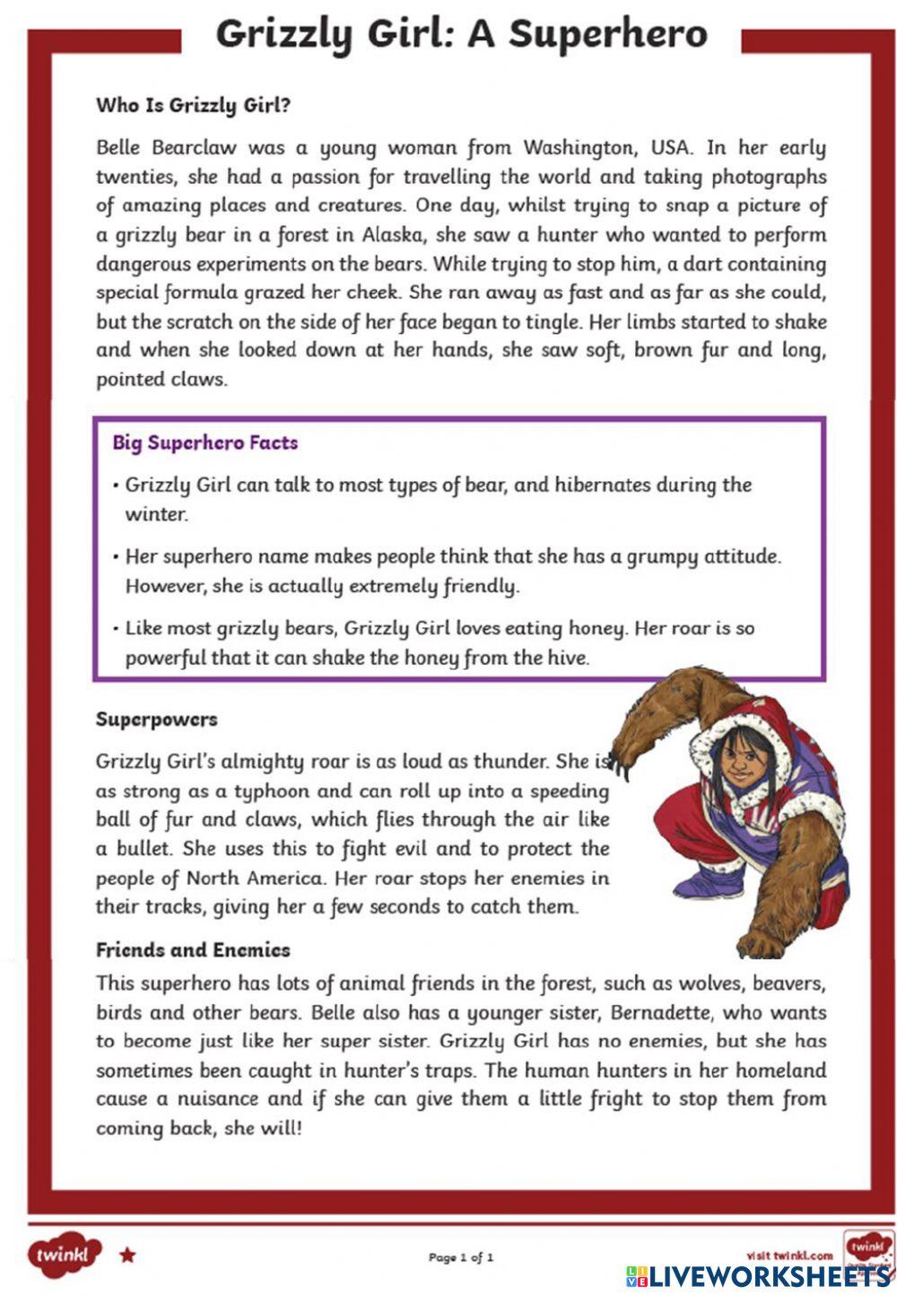 Comprehension Test Story online exercise for | Live Worksheets