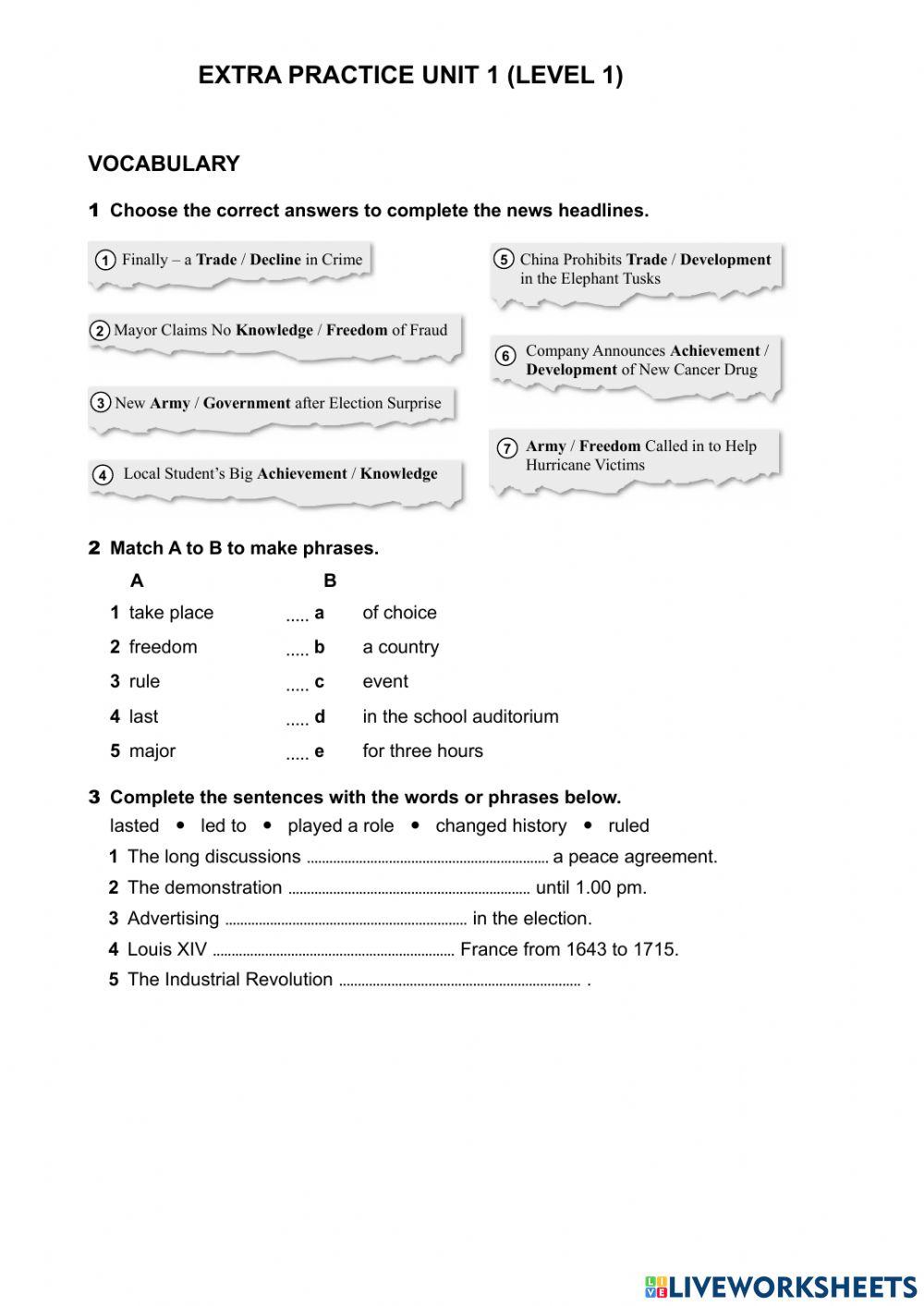 English Review 1 4th Eso worksheet | Live Worksheets