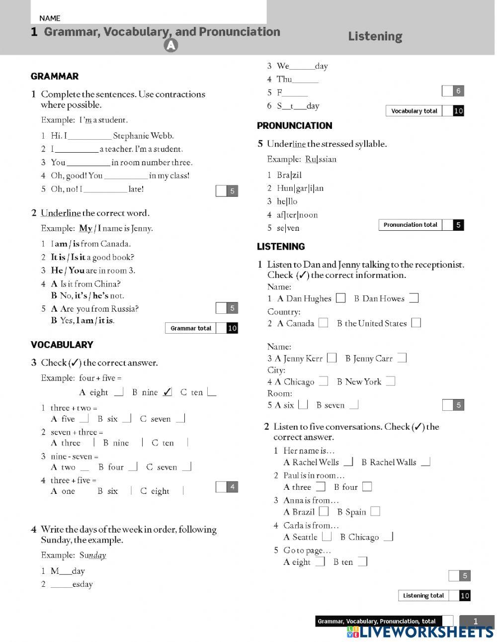 AEF Starter Fil… | Free Interactive Worksheets | 7071377