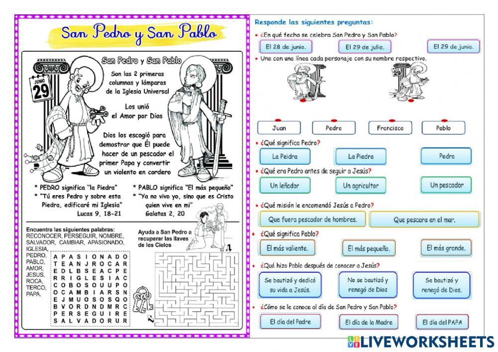 San pedro y san… | Free Interactive Worksheets | 7071408