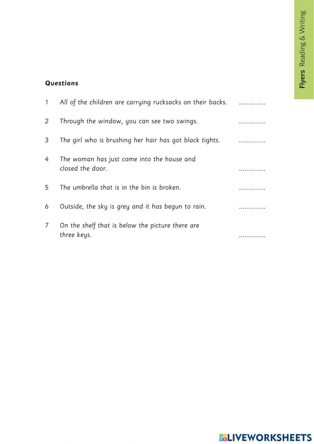 Reading and Writing Exam-FLYERS 7075110 | Alejandra