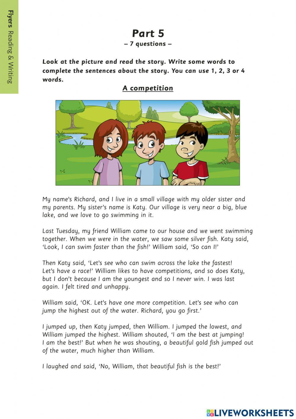 Reading and Writing Exam-FLYERS 7075110 | Alejandra