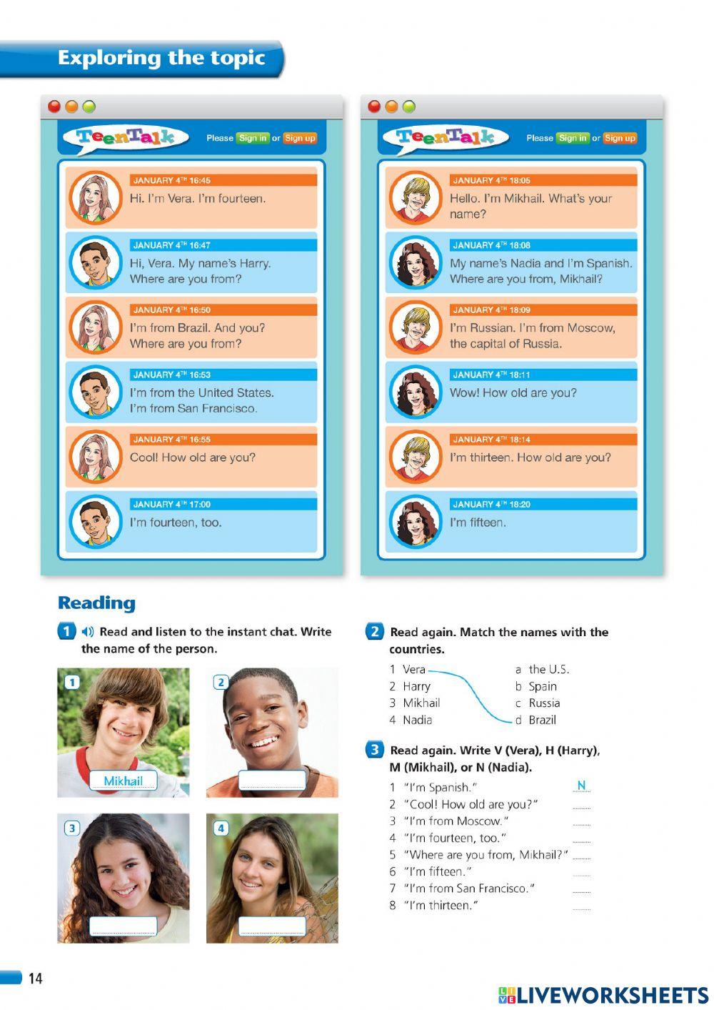 Engage Starter … | Free Interactive Worksheets | 7077712