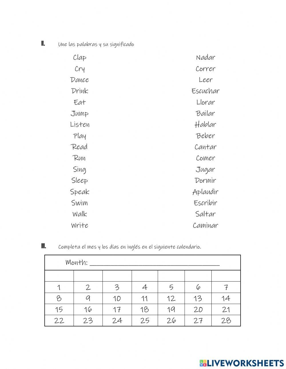 English test 4th grade exercise | Live Worksheets