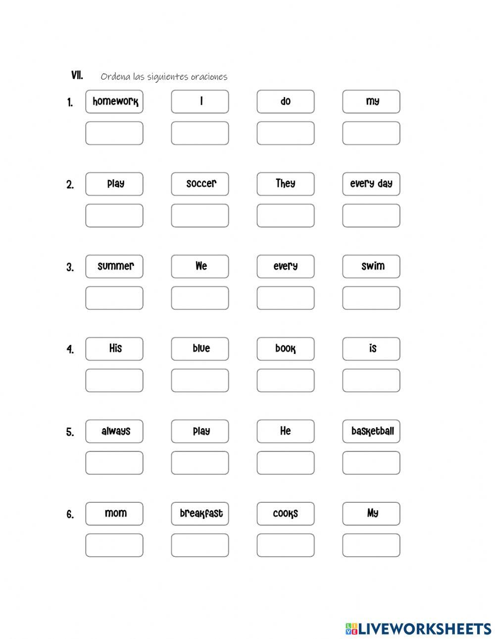 English test 4th grade exercise | Live Worksheets