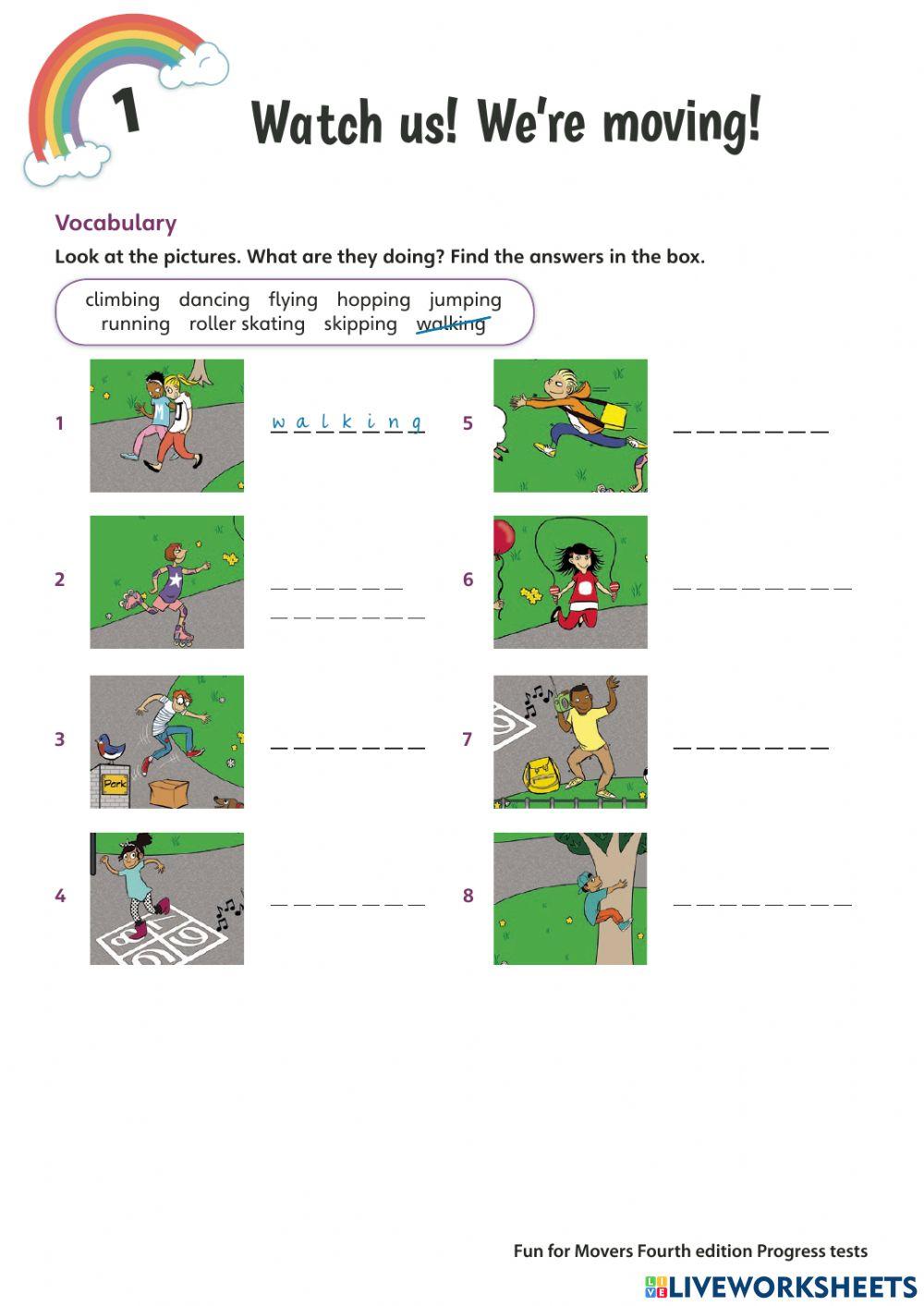 Fun for movers | Free Interactive Worksheets | 7072008