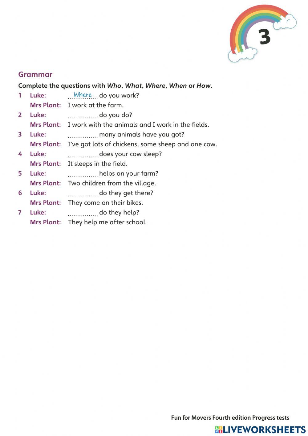 Fun for movers | Free Interactive Worksheets | 7072008