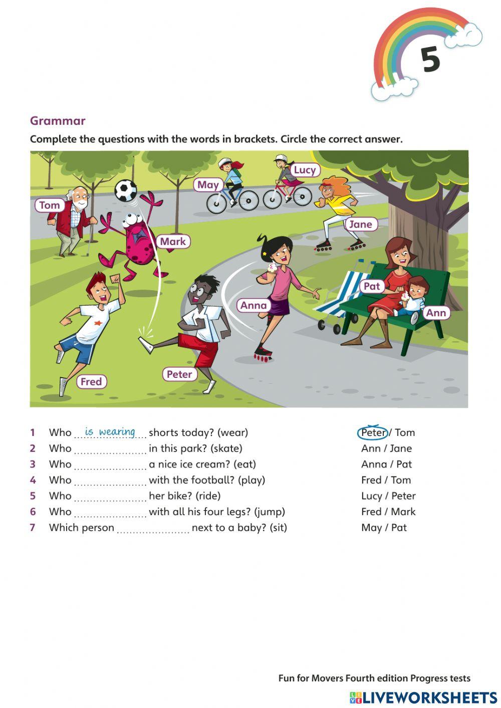 Fun for movers | Free Interactive Worksheets | 7072009