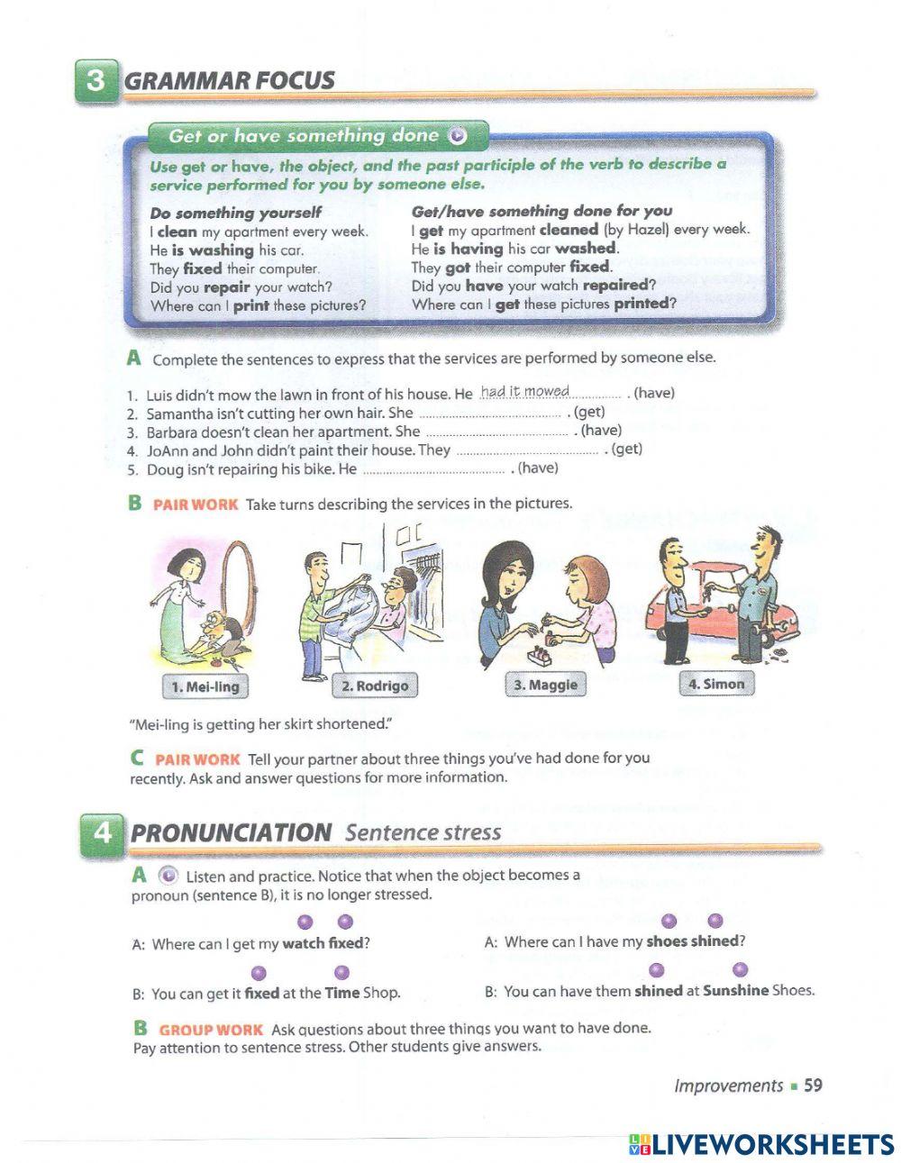 Unit 9 Improvements worksheet | Live Worksheets
