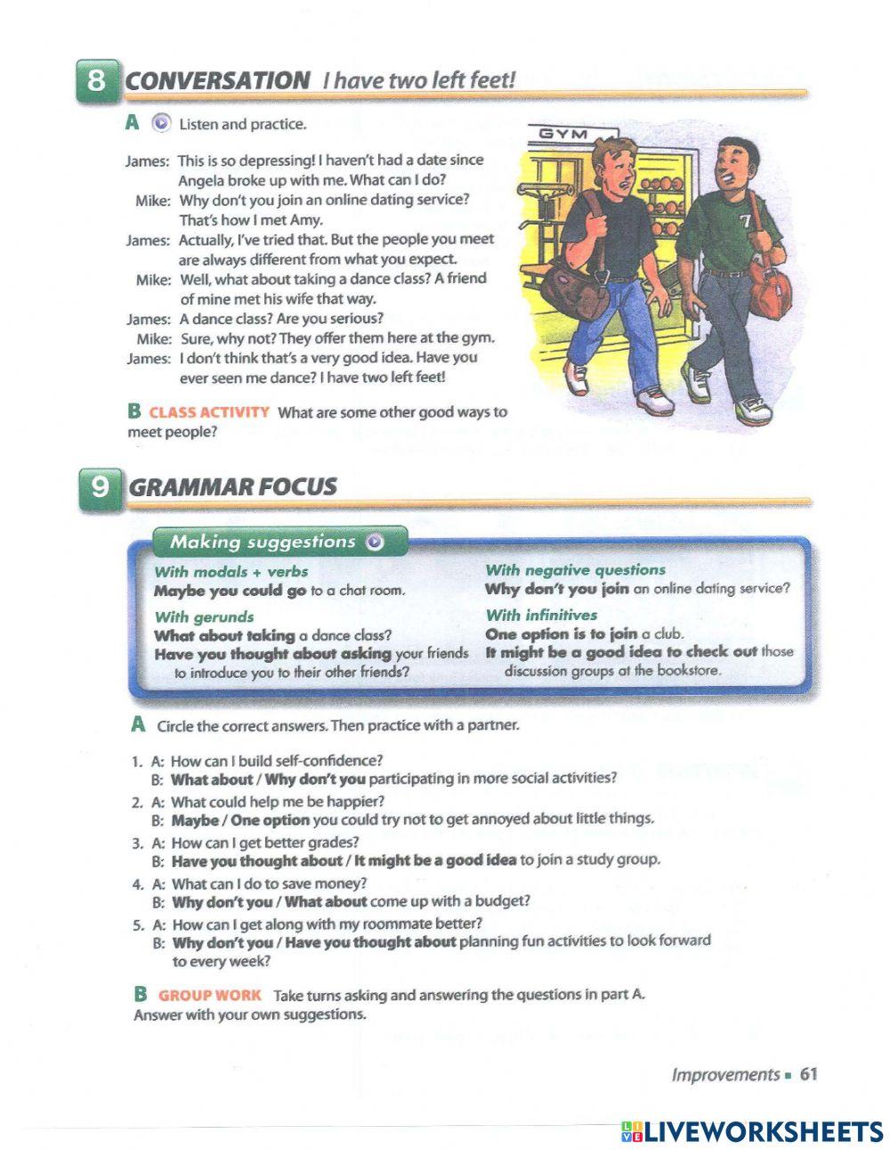 Unit 9 Improvements worksheet | Live Worksheets