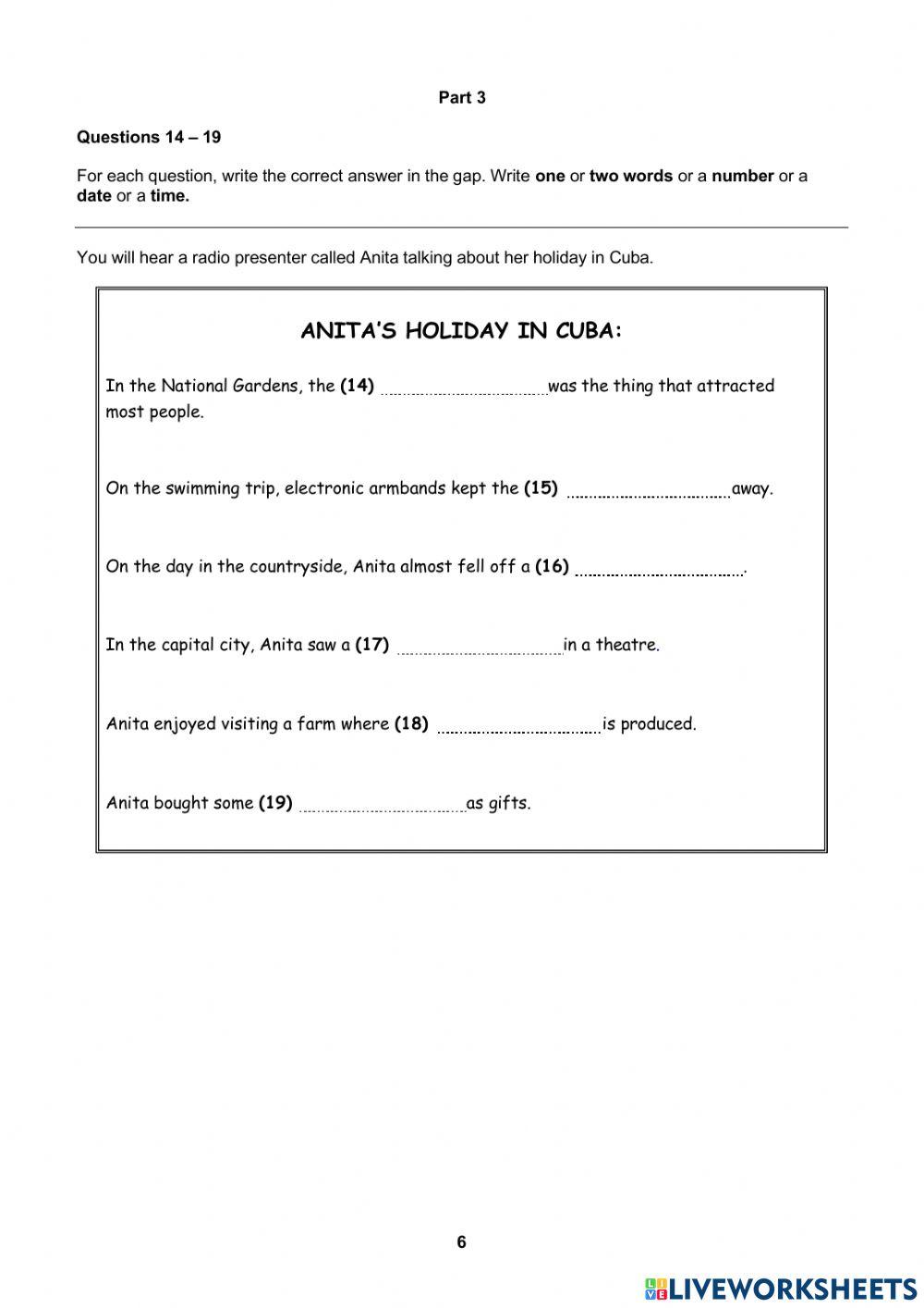 B1 Preliminary … | Free Interactive Worksheets | 7052117