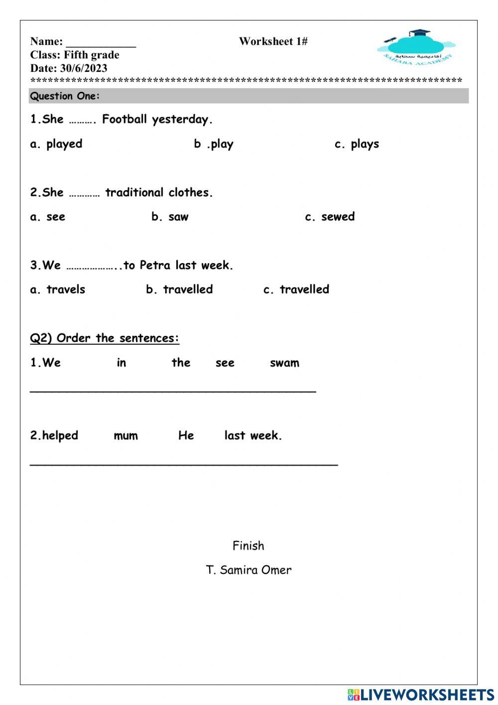 Worksheet online exercise for grade4 | Live Worksheets