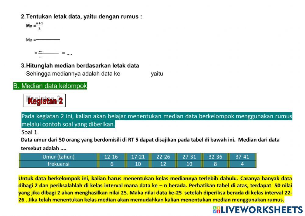 yasmi devi | Median Data Tunggal dan Data Kelompok