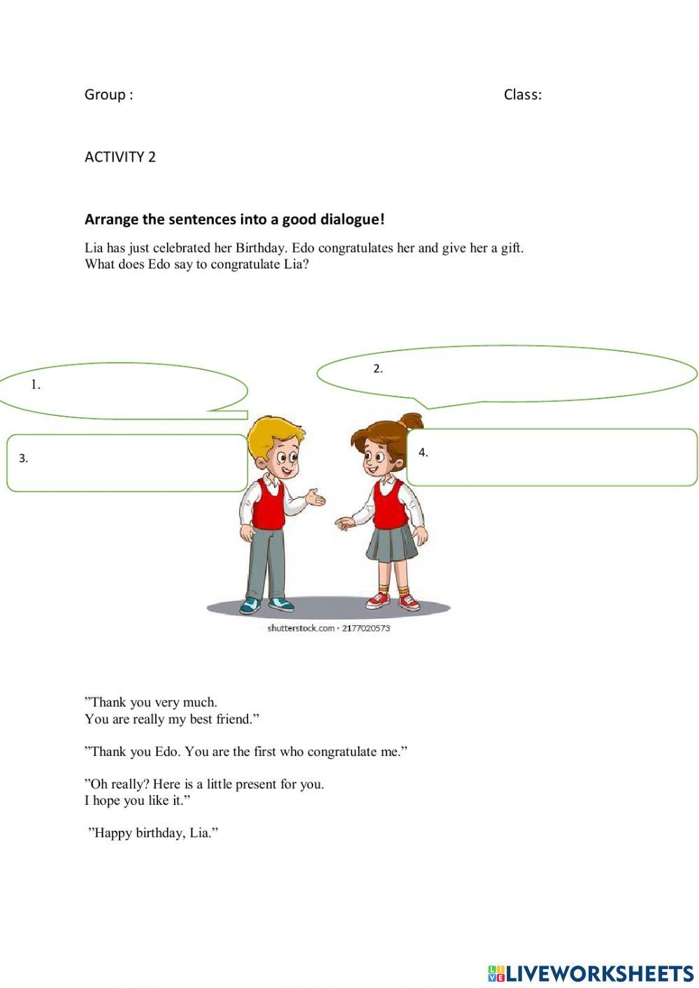 HOPE, WISH, CONGRATULATION ACTIVITY 2 TASK 2 online exercise for | Live ...