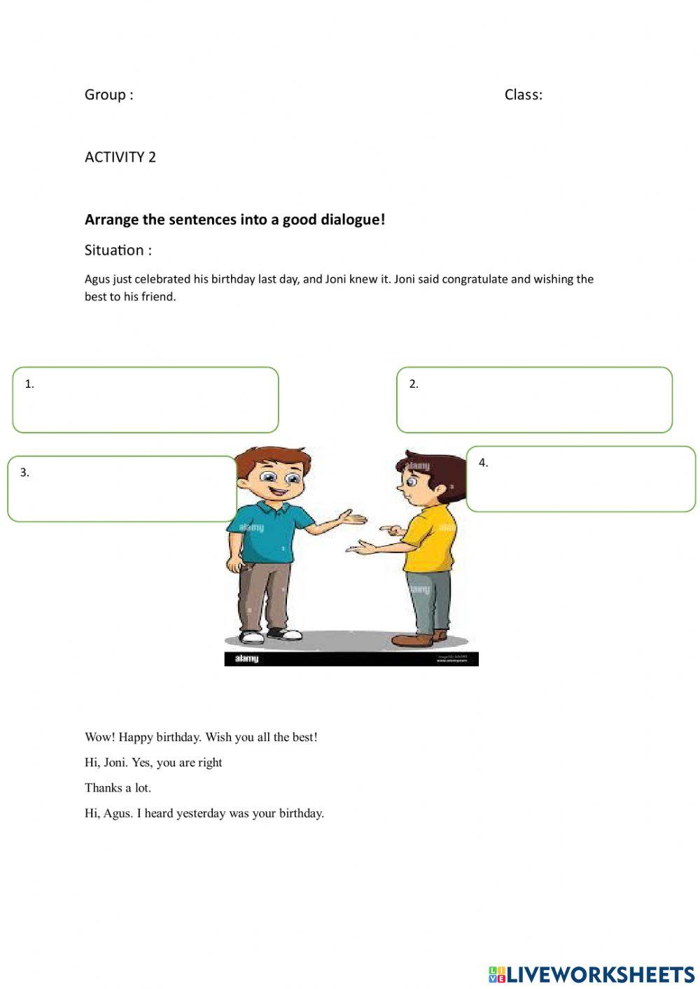 HOPE, WISH, CONGRATULATION ACTIVITY 2 TASK 4 online exercise for | Live ...