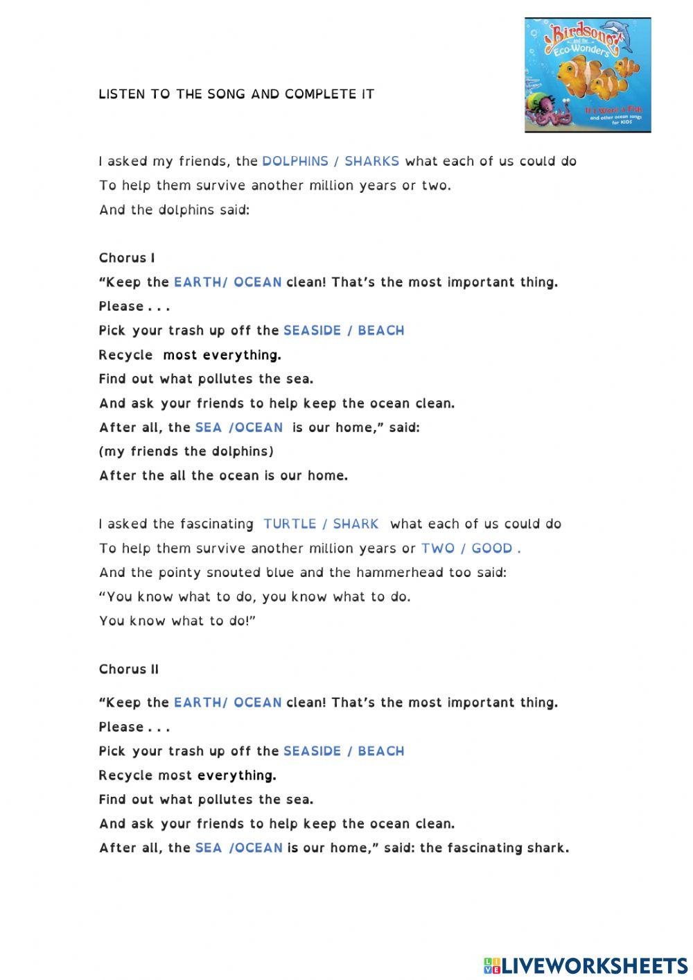 7031908 | KEEP THE OCEAN CLEAN | Soraya | LiveWorksheets