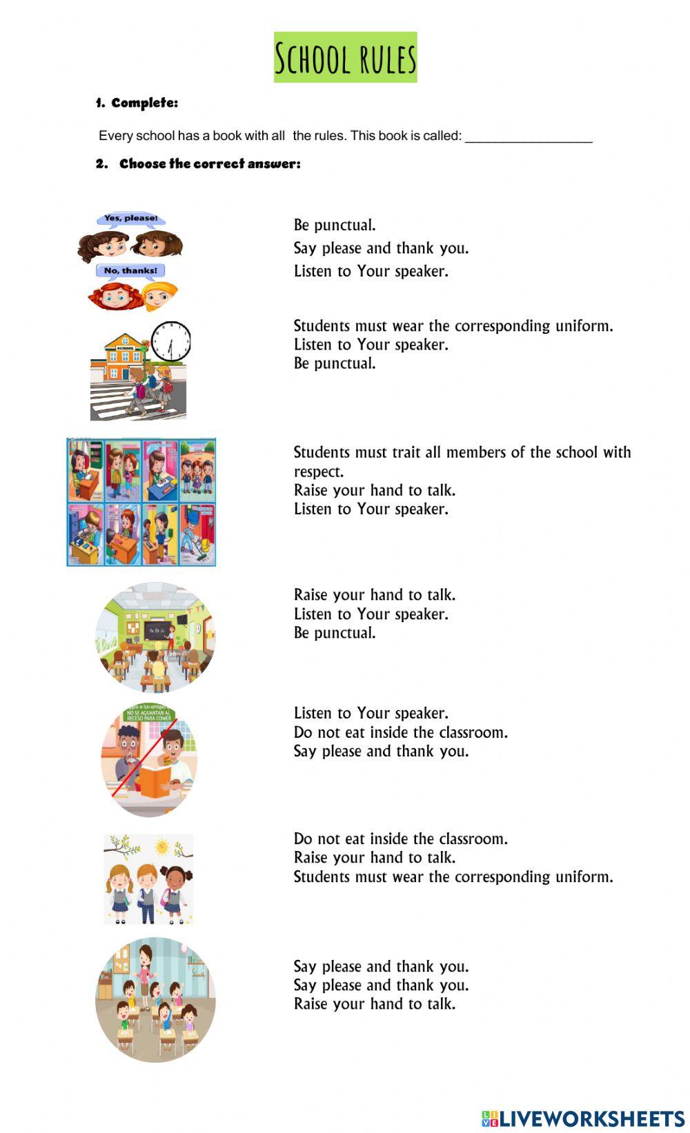 School Rules For Students