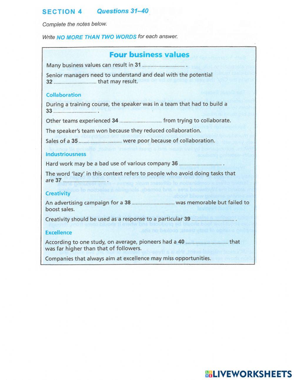 IELTS mini test 8 | misspalomita | Live Worksheets