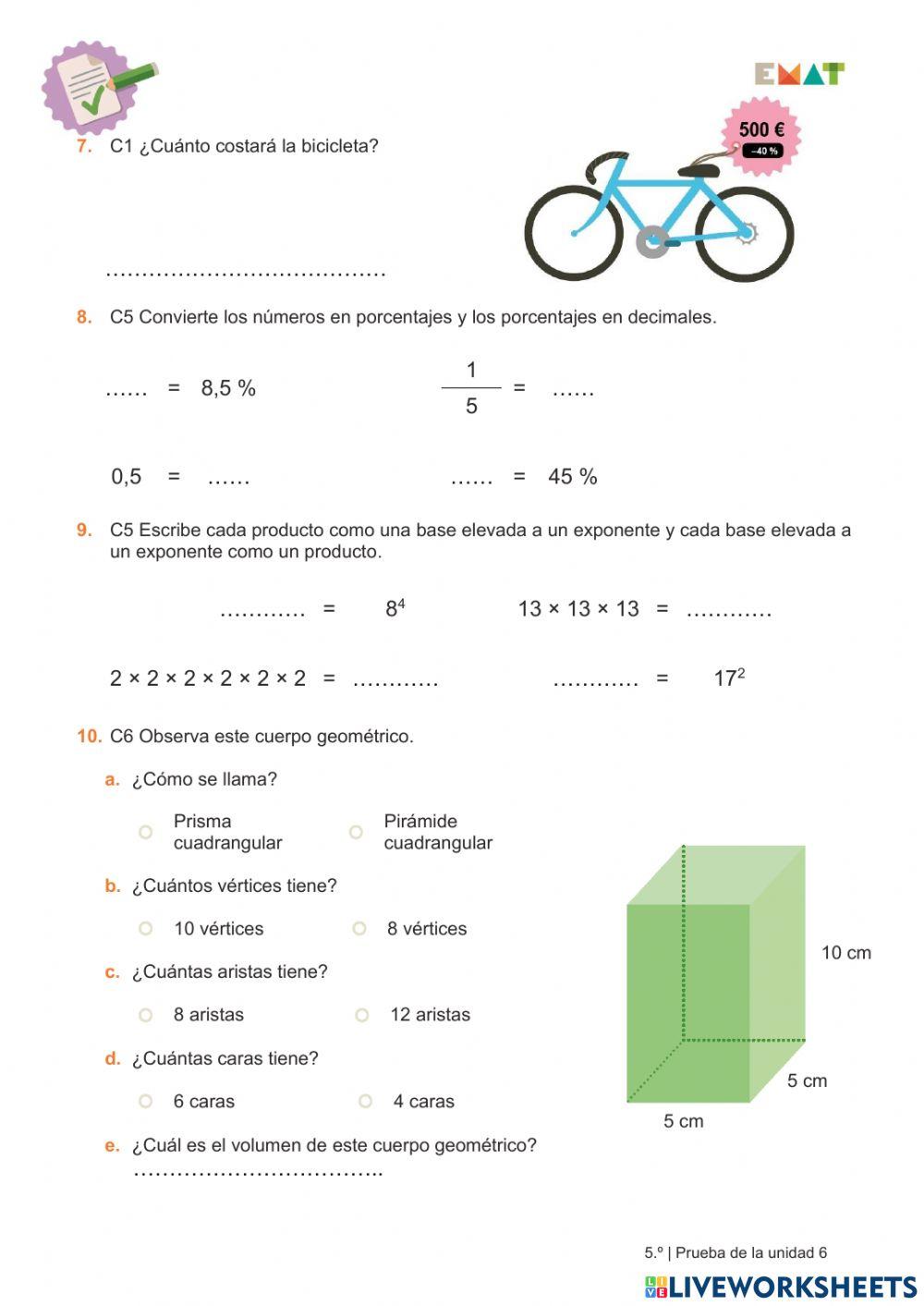 7039302 | PRUEBA UD6 5ºEP EMAT | santaclaraquinto