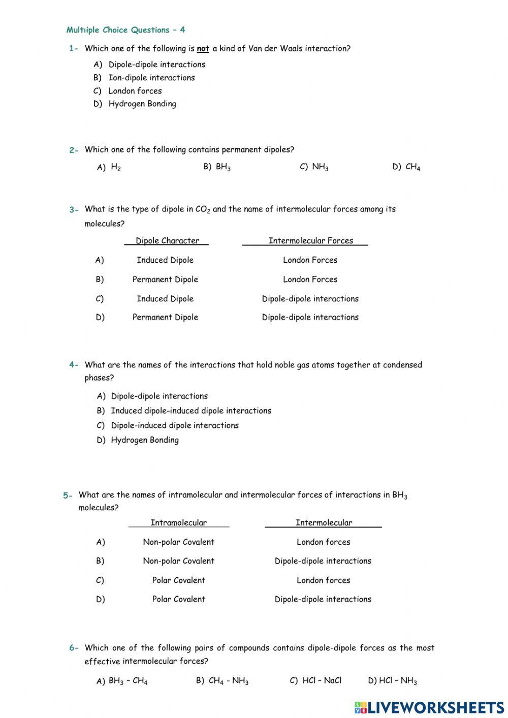2-MCQ-4 online exercise for | Live Worksheets