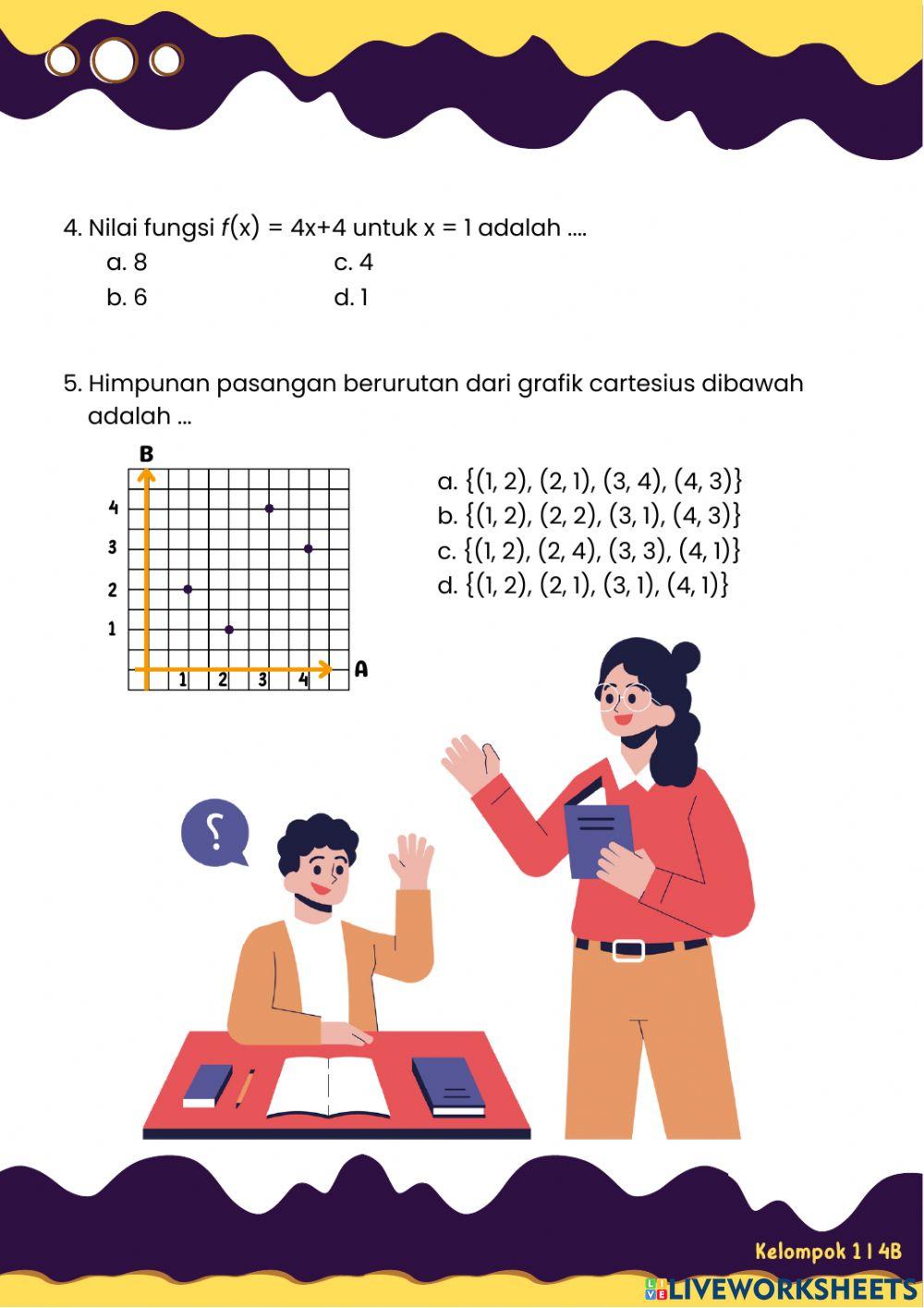 LKPD Relasi dan Fungsi exercise for Grade VIII | Live Worksheets