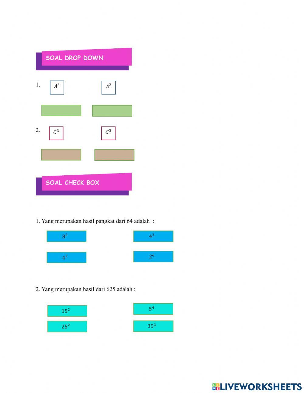 Belajar matemat… | Free Interactive Worksheets | 7009398