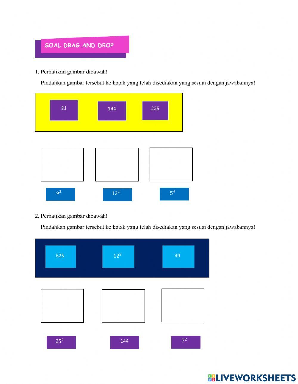 Belajar matematika interactive worksheet for 9 | Live Worksheets