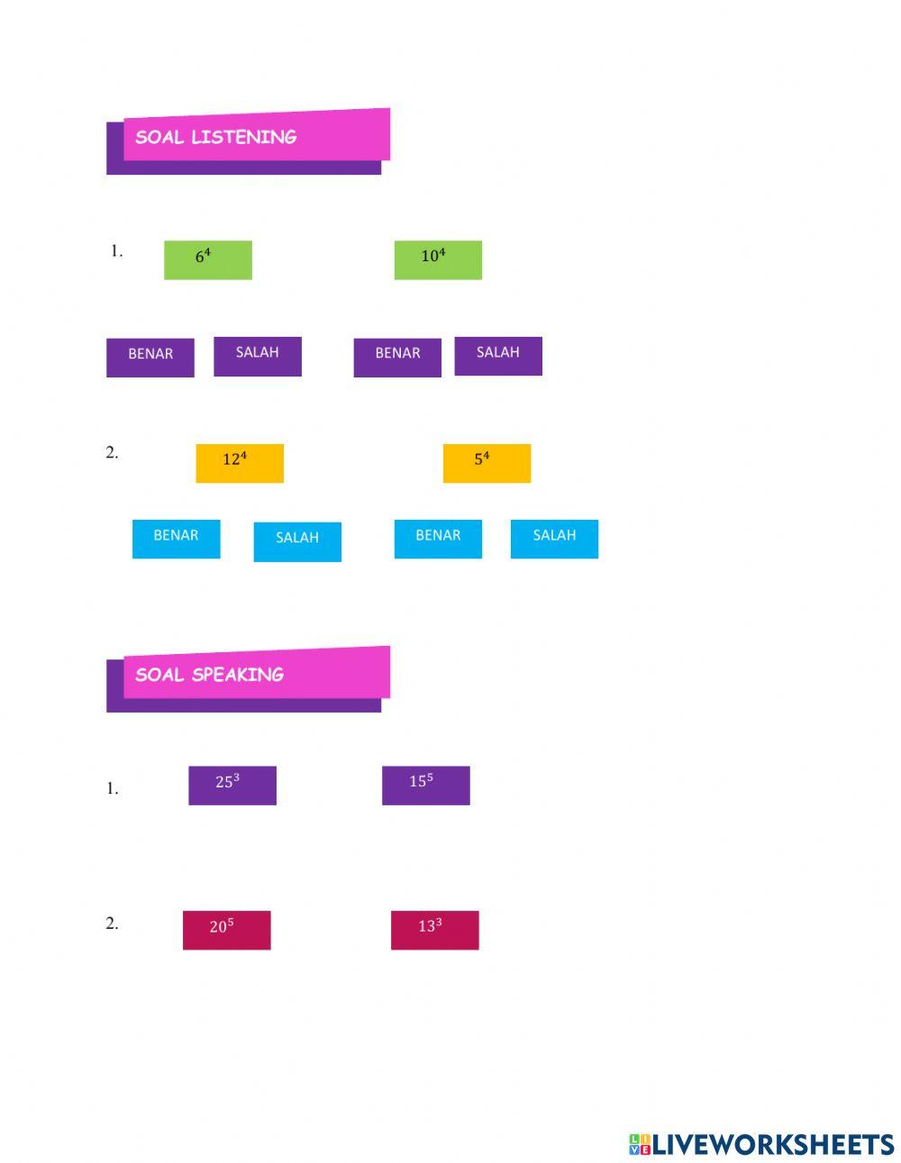 Belajar matemat… | Free Interactive Worksheets | 7009398