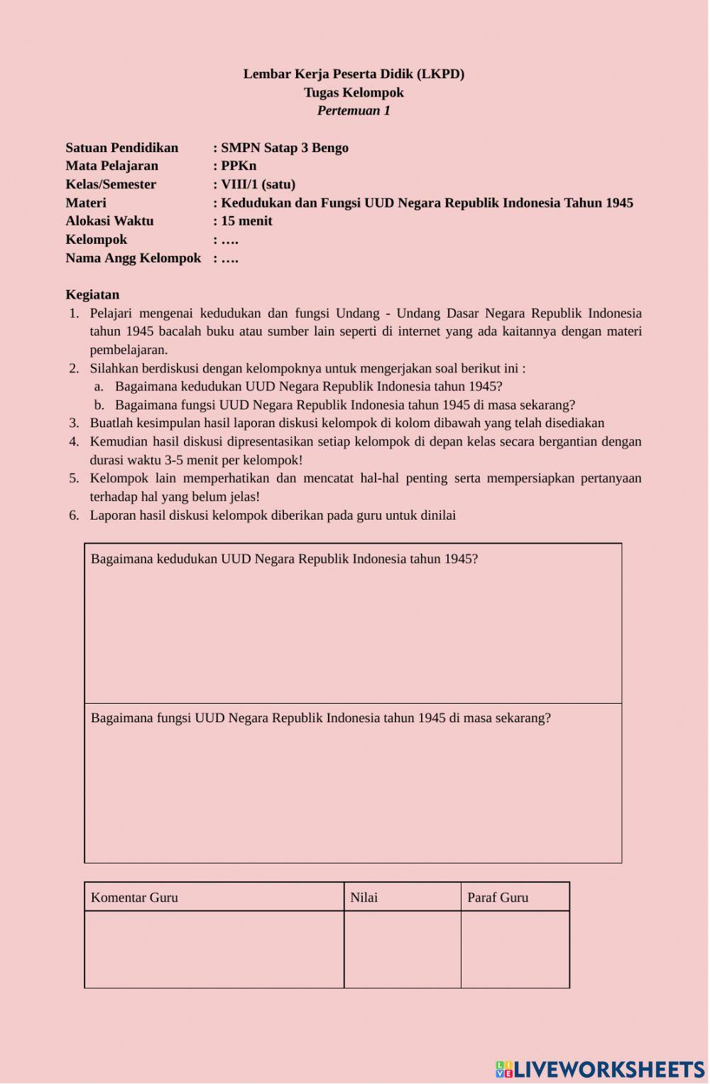 7009384 | Lkpd 1 | Ernaningsi, S.Pd | LiveWorksheets