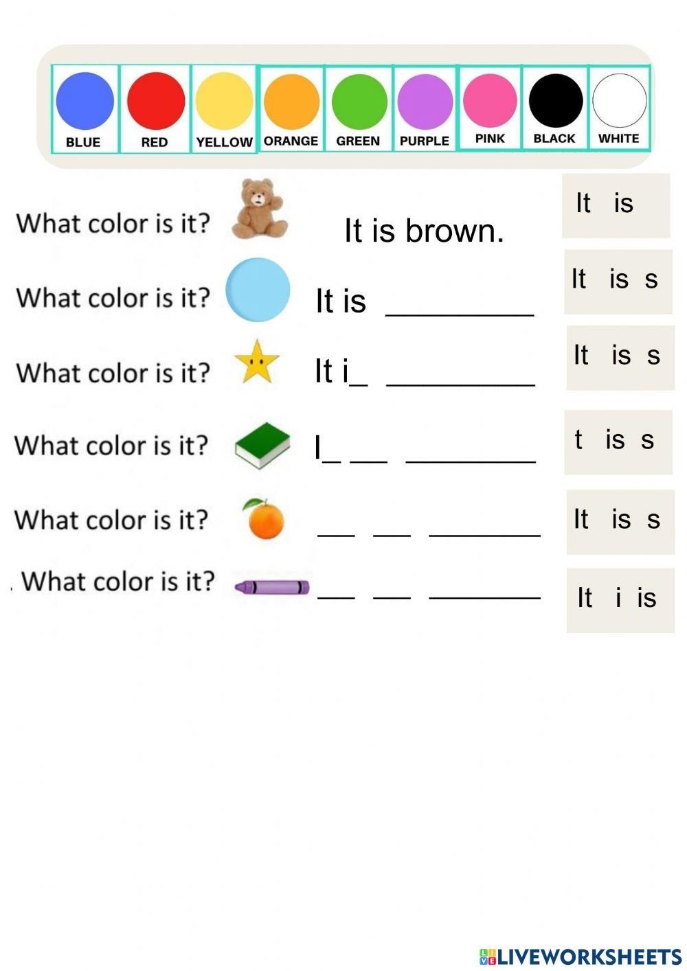 What colour is it? Hands On exercise | Live Worksheets