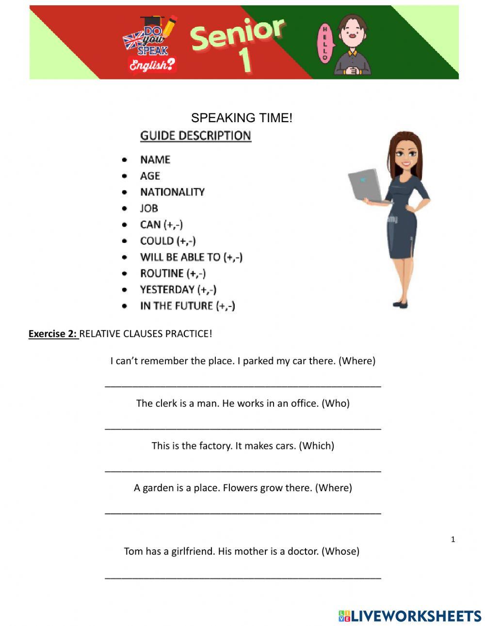 Senior 1 online worksheet | Live Worksheets