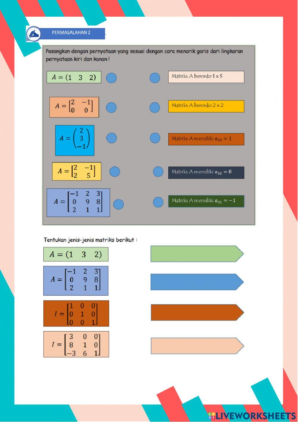 LKPD Matriks | Free Interactive Worksheets | 7018022