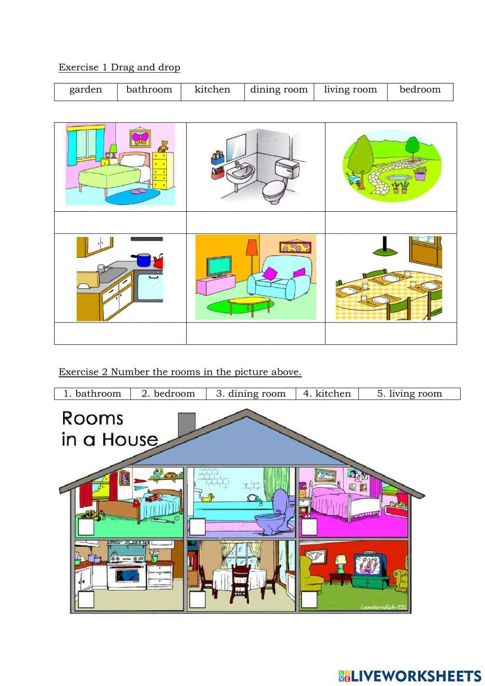 7009964 | Rooms in a house | AnnaKTM | LiveWorksheets