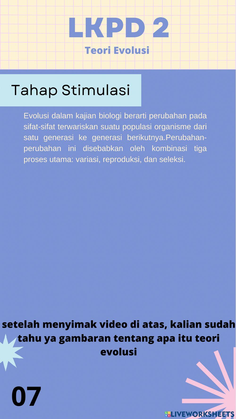 LKPD Evolusi exercise for 12 | Live Worksheets