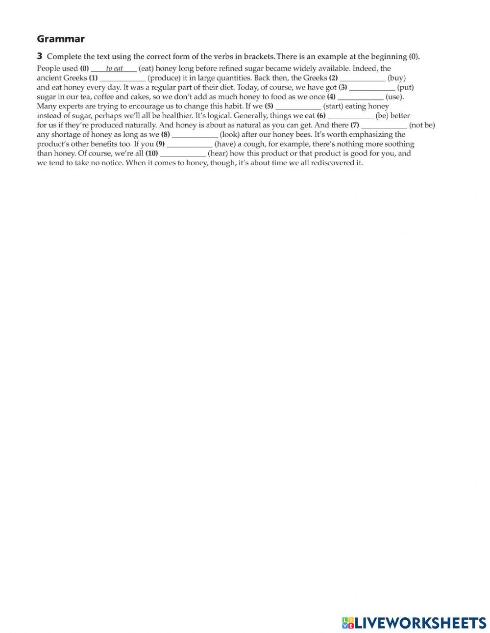 B2.3 Unit 7 Tenses online exercise for | Live Worksheets