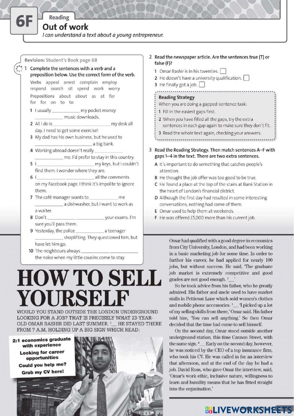 READING HW online exercise for | Live Worksheets