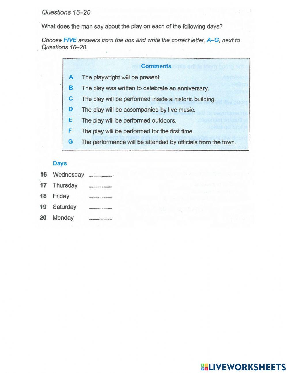 Mini test 9 7020093 | misspalomita | Live Worksheets