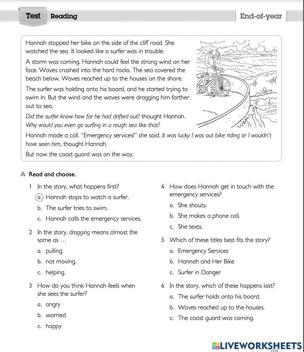 4º Reading End-of-year worksheet | Live Worksheets