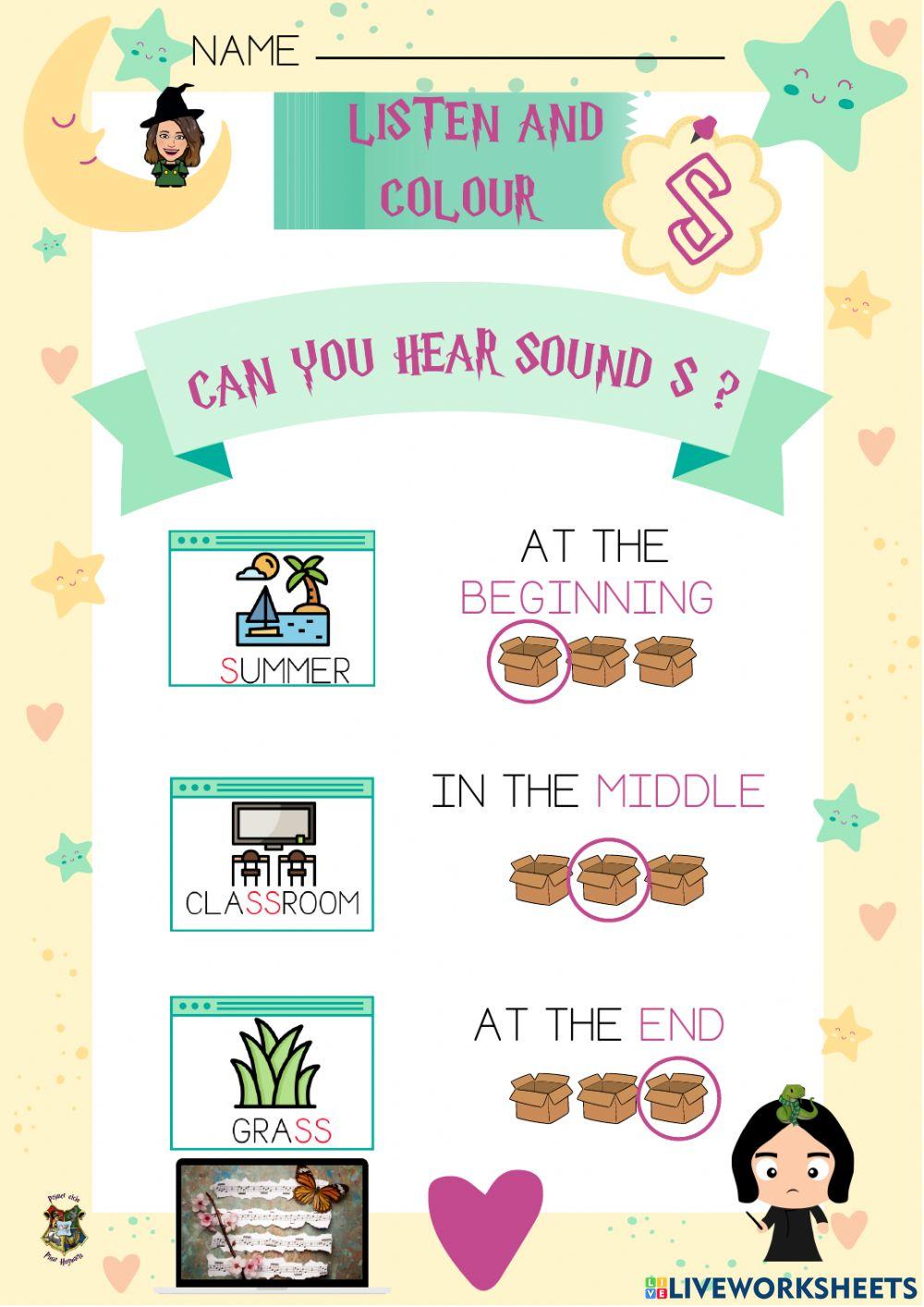 Jolly phonics, S online activity | Live Worksheets