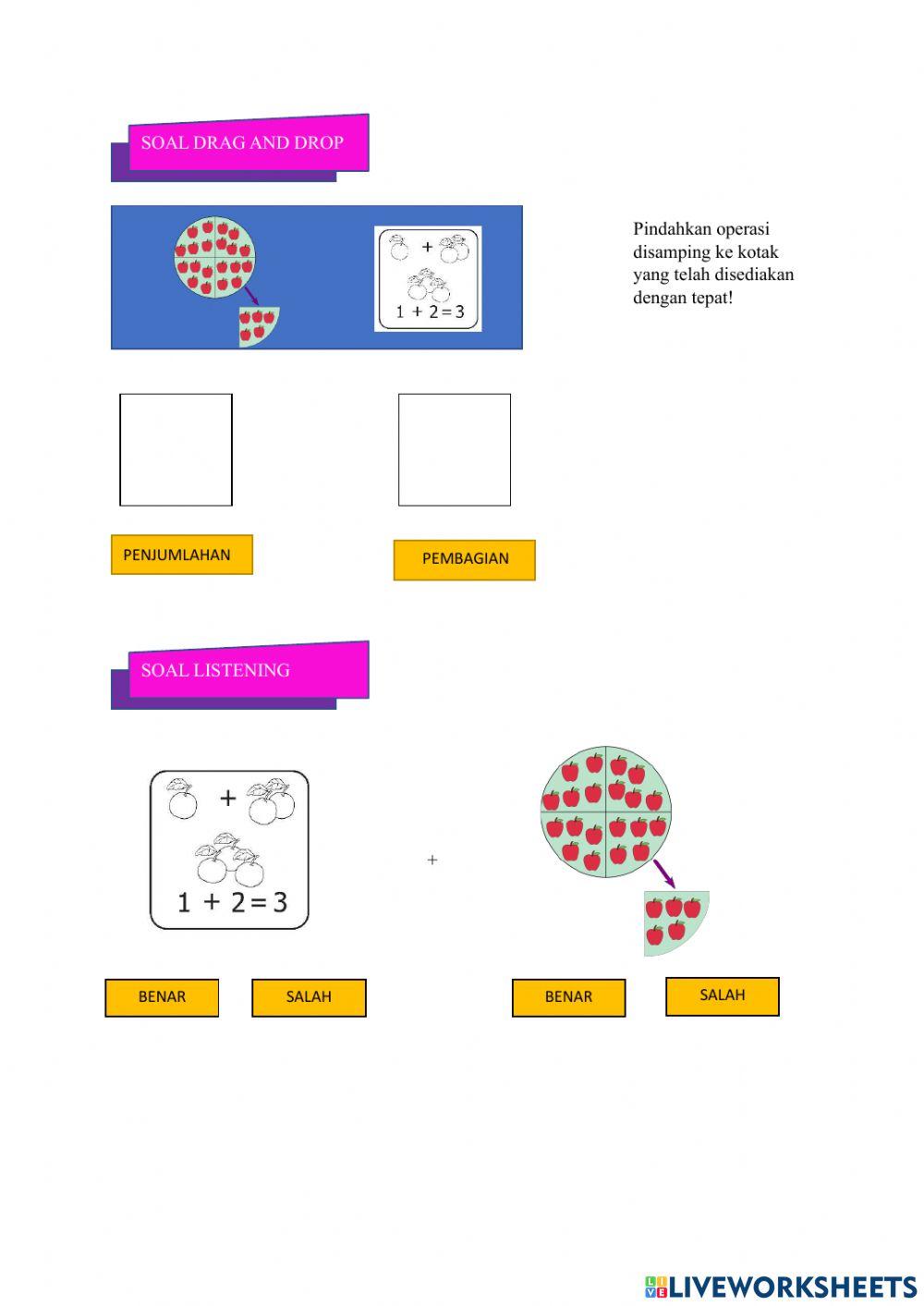 Belajar matematika online pdf worksheet | Live Worksheets