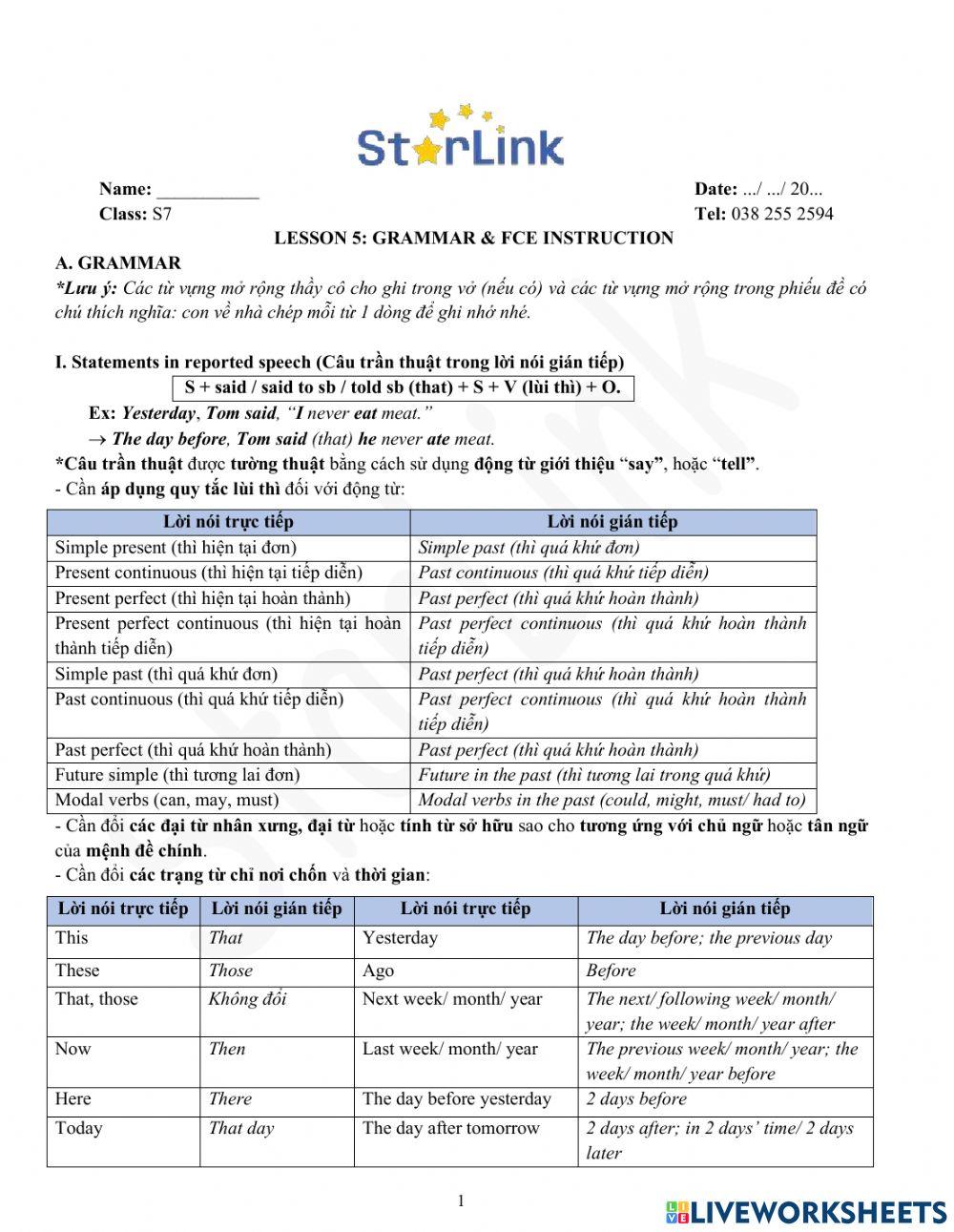Viet Teacher-S7-Week 5-Lesson 5-Grammar - FCE Instruction