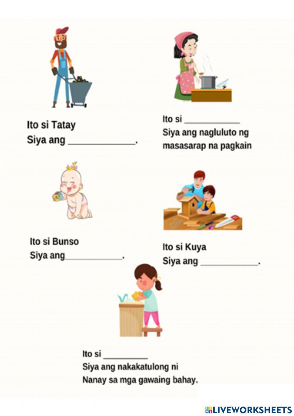 Alituntunin Ng Pamilya Worksheet Live Worksheets