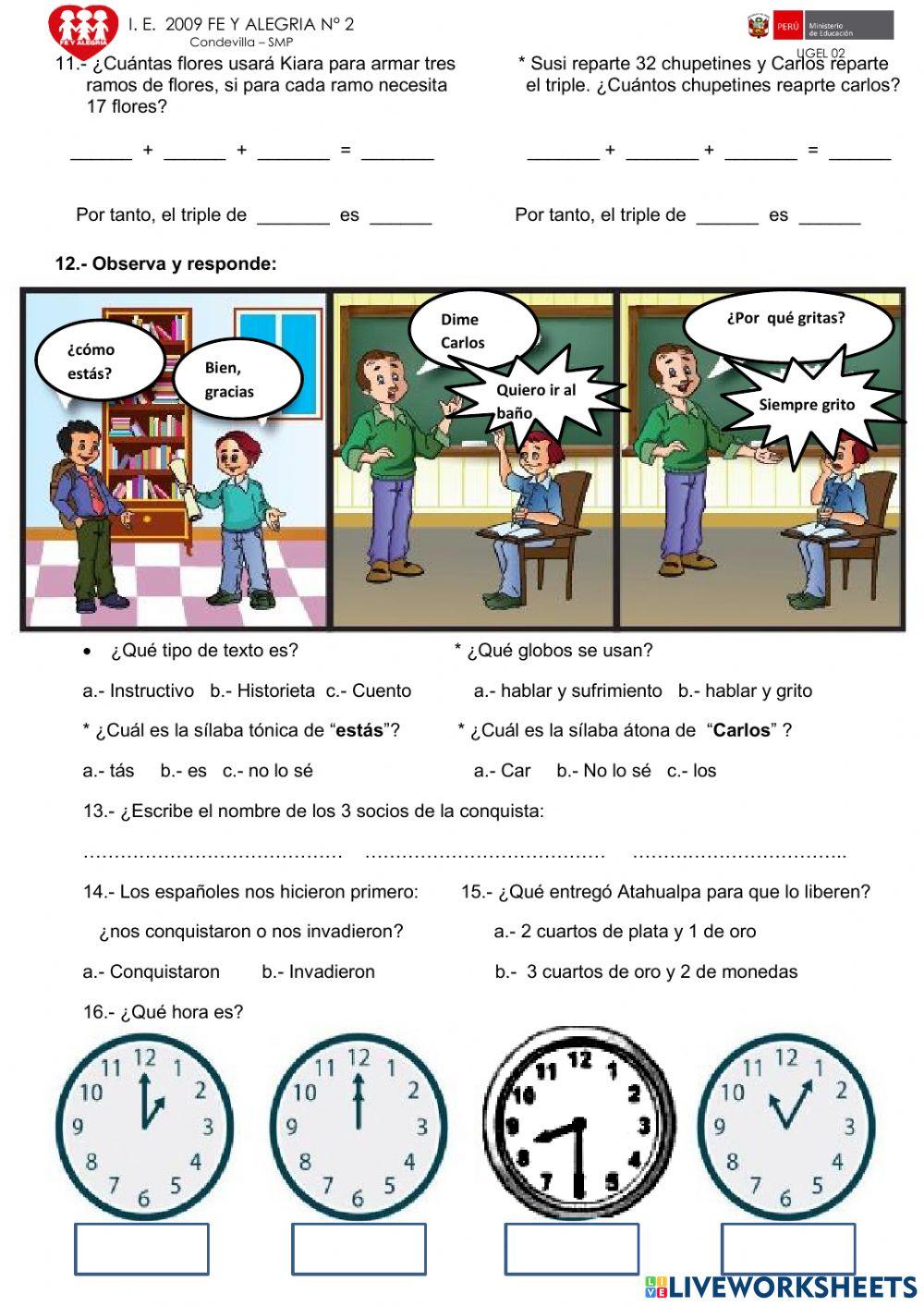 PRACTICA 2 A LUNES 10 DE JULIO online exercise for | Live Worksheets
