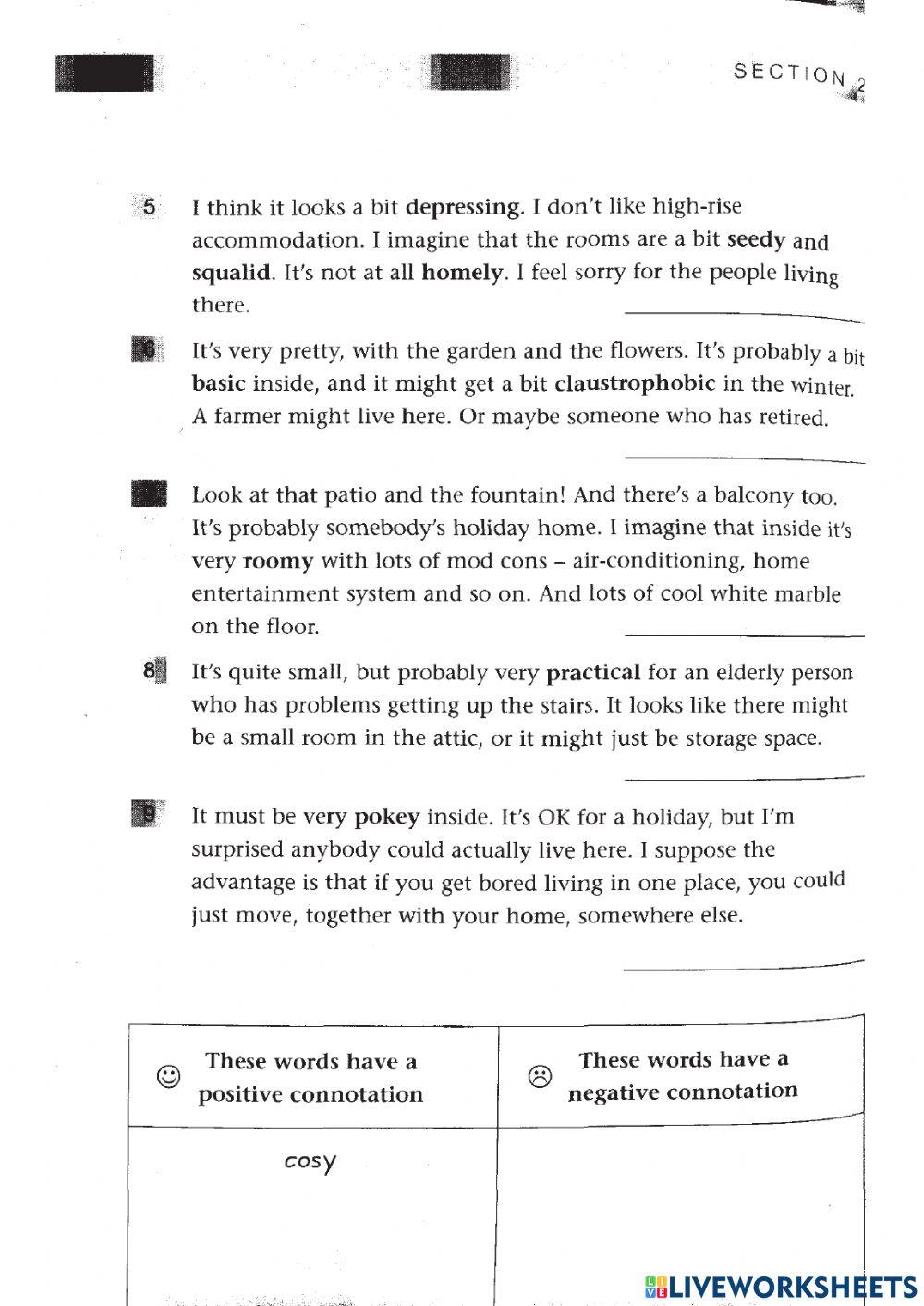 Accommodation | Free Interactive Worksheets | 7089121