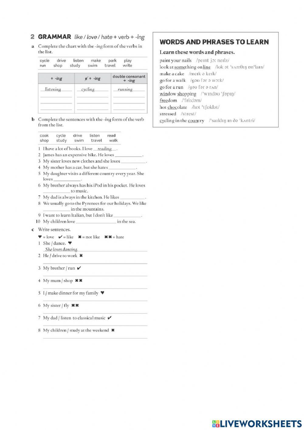 Unit 9 homework activity | Live Worksheets