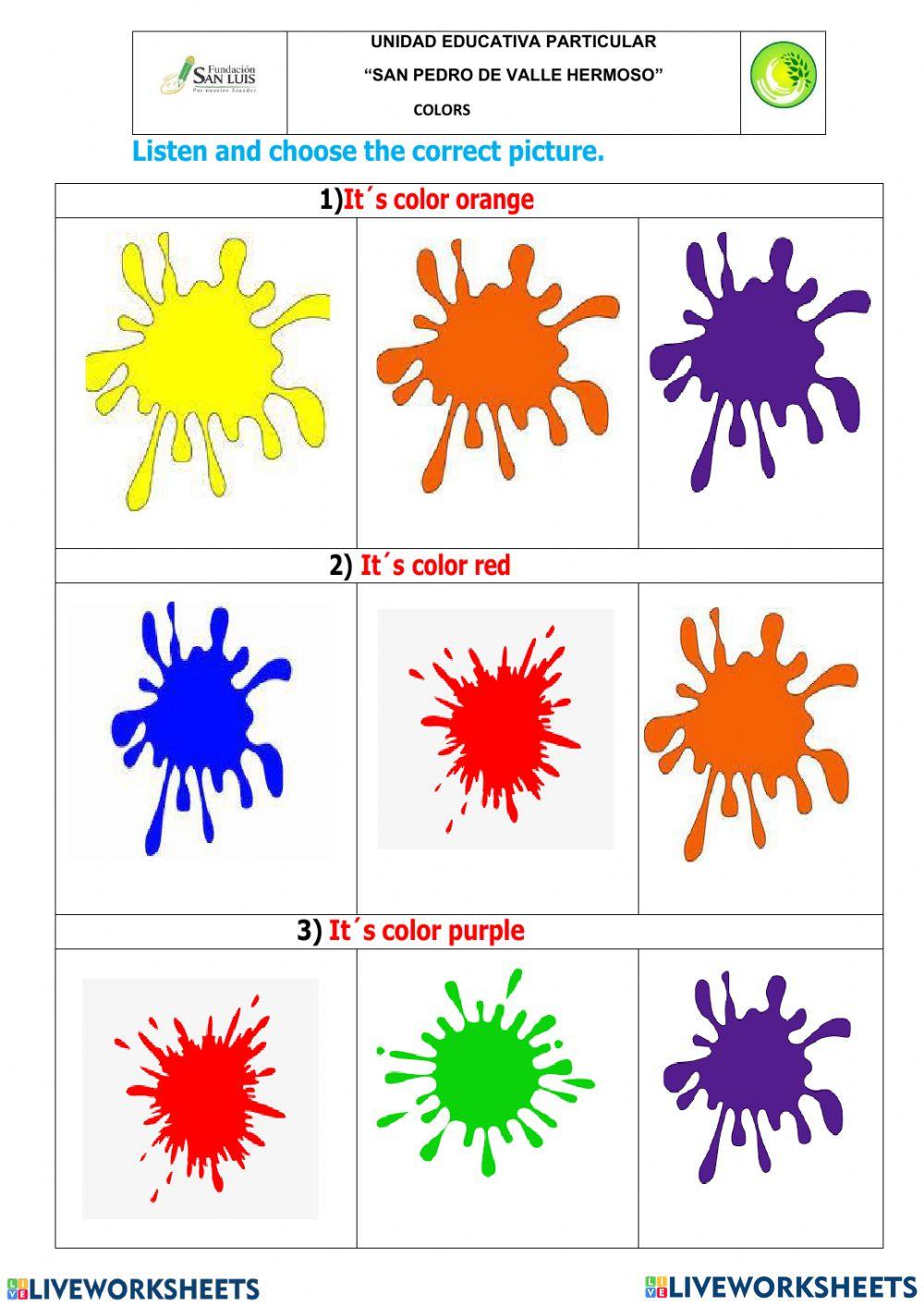 Secondary colors | Free Interactive Worksheets | 7089247