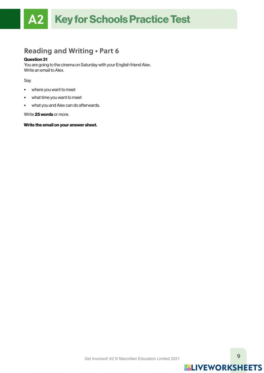 Ket A2 reading … | Free Interactive Worksheets | 7093912